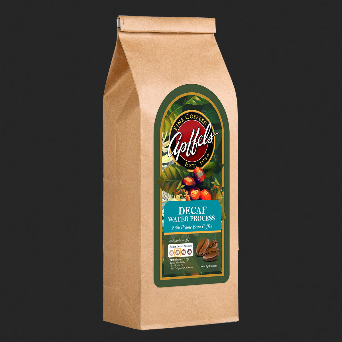 2.5lb Decaf Water Process Whole Bean – ApffelsStore